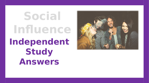 AQA A-level Psychology: Social Influence Workbook/Booklet | Teaching ...