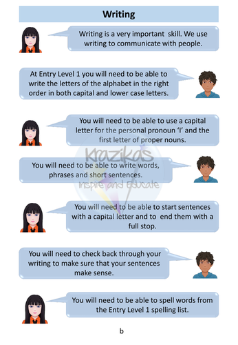 English Functional Skills Entry Level 1 Writing Workbook | Teaching ...