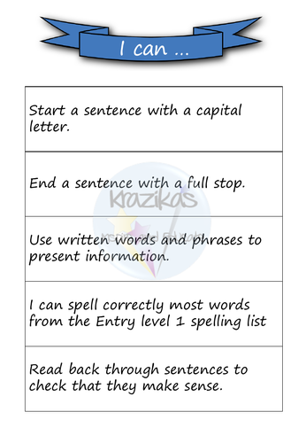 English Functional Skills Entry Level 1 Writing Workbook | Teaching ...