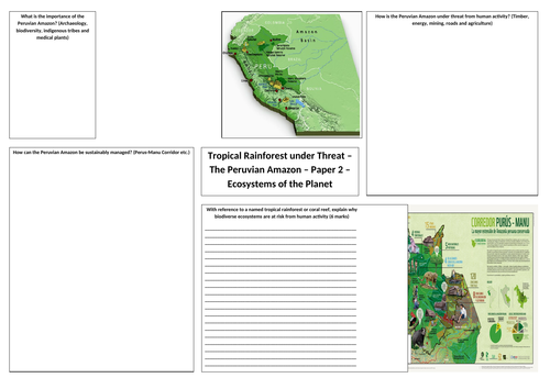 OCR A GCSE Geography Peruvian Amazon Revision | Teaching Resources