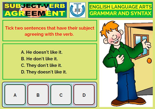 SUBJECT-VERB AGREEMENT: 54 BOOM CARDS | Teaching Resources