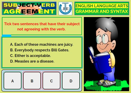 SUBJECT-VERB AGREEMENT: 54 BOOM CARDS | Teaching Resources