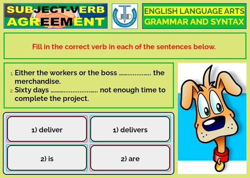 SUBJECT-VERB AGREEMENT: 54 BOOM CARDS | Teaching Resources