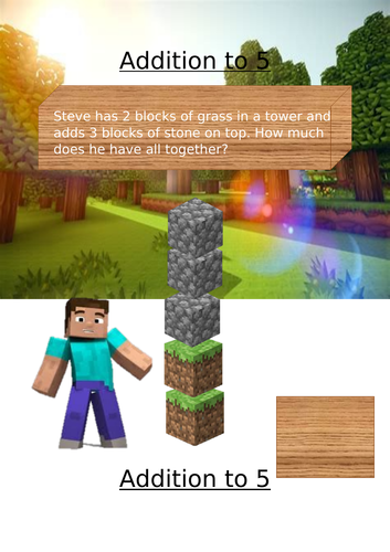 Minecraft Addition Worksheets | Teaching Resources
