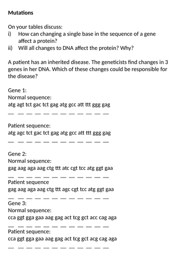 AQA GCSE Biology (9-1) B13. 6 - Gene expression and mutation - FULL ...