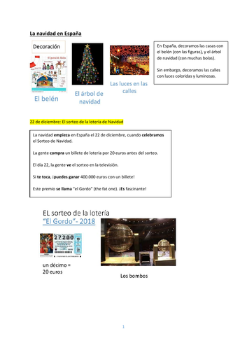 Navidades en Espana (3 lessons minimum) KS3+KS4 | Teaching Resources