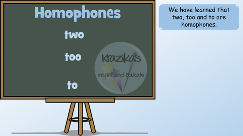 Functional Skills English - Entry Level 1 - Homophones - Two, Too, To ...