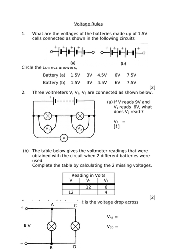 Voltage and Current Rules in Series and Parallel: Slides and Practice ...