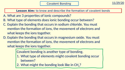 Full Topic: Bonding, Structure and The Properties of Matter | Teaching ...
