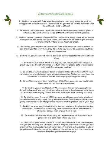 24 Days of Christmas Kindness | Teaching Resources