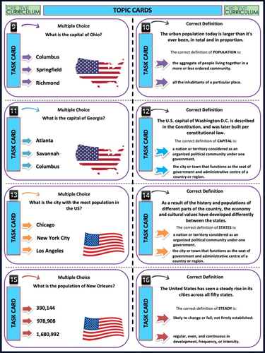 American States and Capitals | Teaching Resources