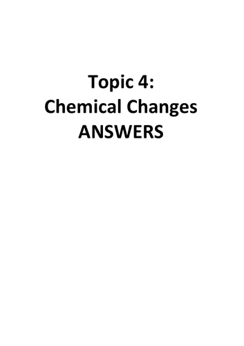 AQA Chemistry Topic 4: Chemical Changes Booklet and Answers | Teaching ...