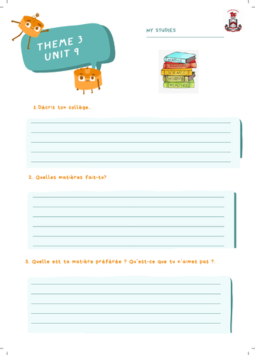 AQA French GCSE Speaking and Writing Folder Inserts | Teaching Resources