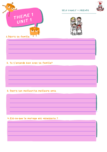 AQA French GCSE Speaking and Writing Folder Inserts | Teaching Resources
