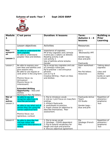 Year 7 Studio 1 French Full Scheme of Work | Teaching Resources