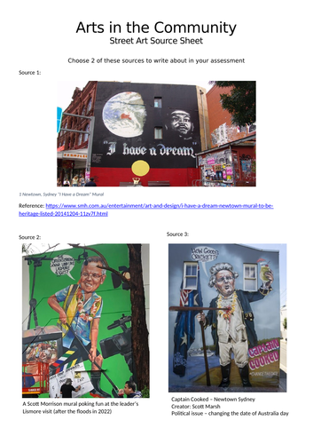 Social and Community Studies - Arts & Community - Assessment Task ...