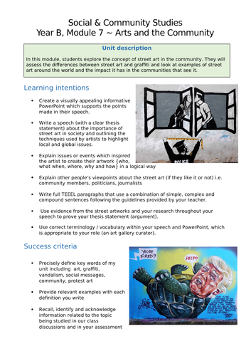 Social and Community Studies - Arts & Community - Unit Plan and ...
