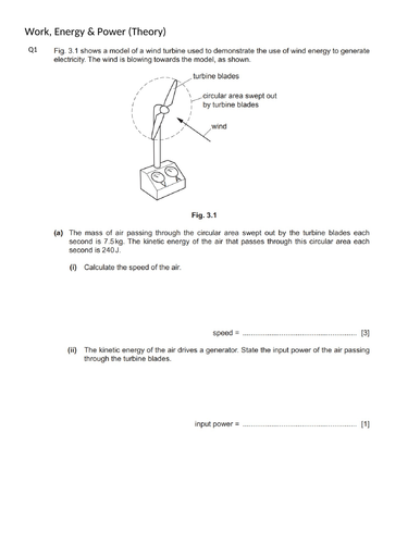 WORK,ENERGY & POWER (THEORY)( IGCSE 0625 CLASSIFIED WORKSHEET WITH ... WORK,ENERGY & POWER (THEORY)( IGCSE 0625 CLASSIFIED WORKSHEET WITH ...