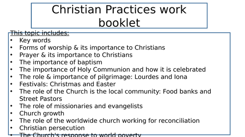 Christian Practices - GCSE Religious Studies Revision | Teaching Resources