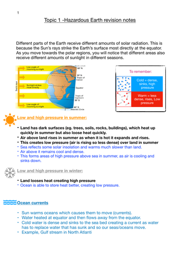 Revision notes for paper 1, Geography B Edexcel GCSE (9-1) | Teaching ...