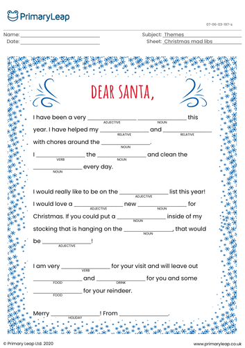 Christmas Mad Libs | Teaching Resources