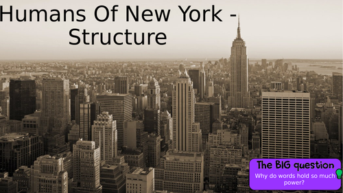 Structure Humans of New York Instagram English language lesson ...