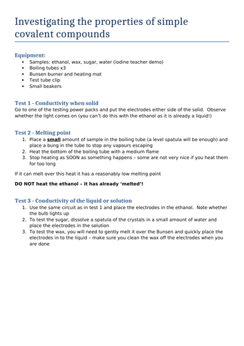 Properties of Molecules GCSE Chemistry KS4 Whole lesson | Teaching ...