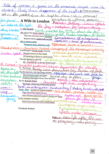 'A Wife in London' Annotations | Teaching Resources