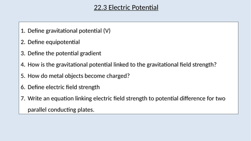 A level Physics (22.3) Electric Potential (Electric fields) | Teaching ...
