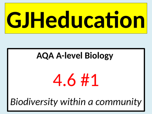 Biodiversity and calculating an index of diversity (AQA A-level Biology ...