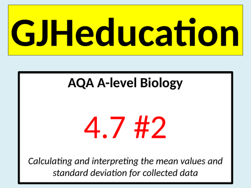 Standard deviation (AQA A-level Biology) | Teaching Resources