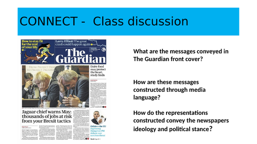 Eduqas Media- Newspapers- The Guardian and The Sun | Teaching Resources