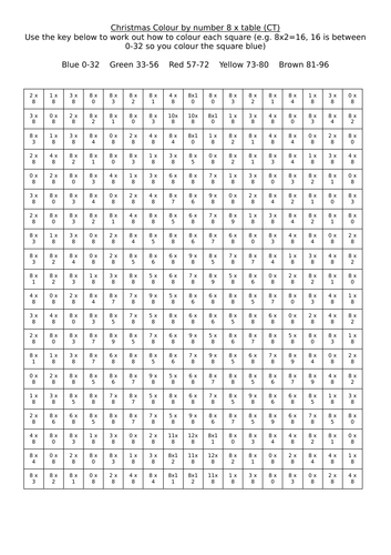 7, 8 and 9 x table Christmas Colour By Number (5 worksheets) | Teaching ...
