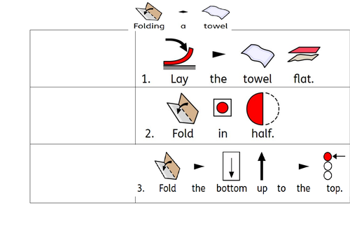 Folding and hanging clothes - Visual step by step 7 worksheets and 7 ...