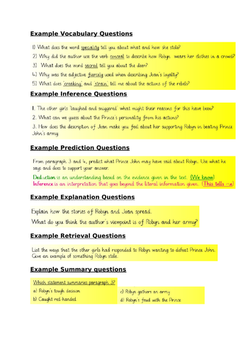 Year 6 SATS VIPERS Comprehension Reading prompts for Home learning ...