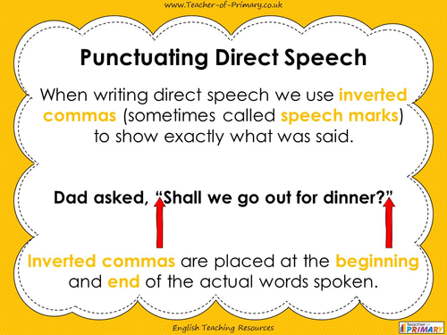 Direct Speech - Year 3 and 4 | Teaching Resources