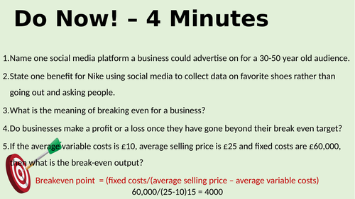 Aims and Objectives (non/financial) | Teaching Resources