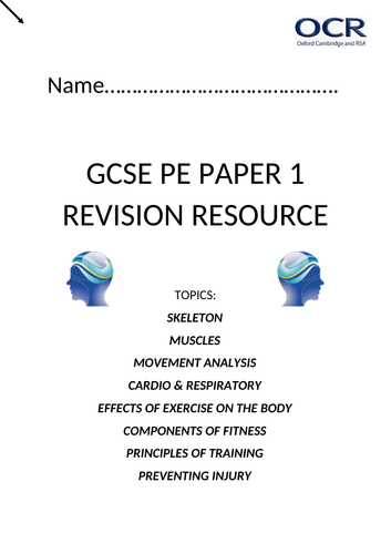 OCR PE GCSE Paper 1 Revision Spider Diagram | Teaching Resources