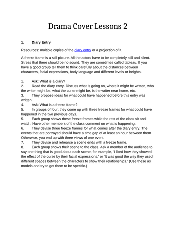 Drama Lessons for Cover or Supply Teachers 2 | Teaching Resources