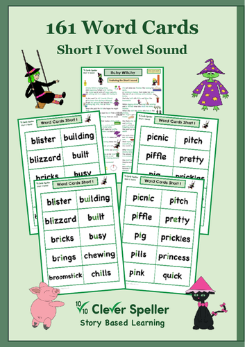 Flash Cards for the Short I Sound in Words | Teaching Resources