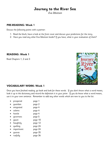 Journey to the River Sea by Eva Ibbotson - Unit of Work | Teaching ...