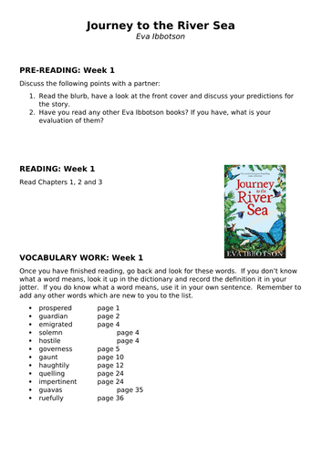 Journey to the River Sea by Eva Ibbotson - Unit of Work | Teaching ...