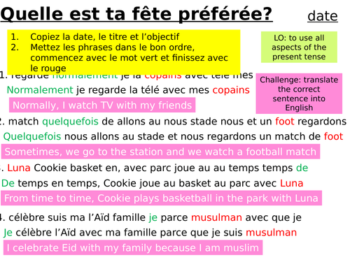 Year 8 French - Dynamo 2 - Module 2 Les Fêtes | Teaching Resources
