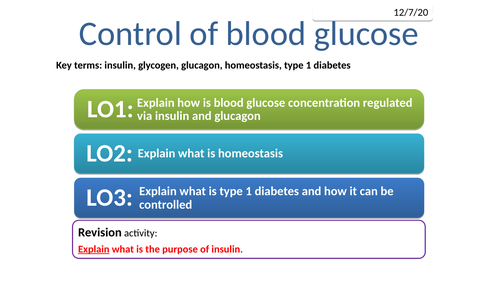 EDEXCEL CB7e Control of blood glucose | Teaching Resources