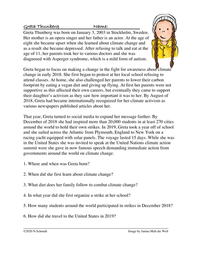 Greta Thunberg Biography of Climate Activist | Teaching Resources