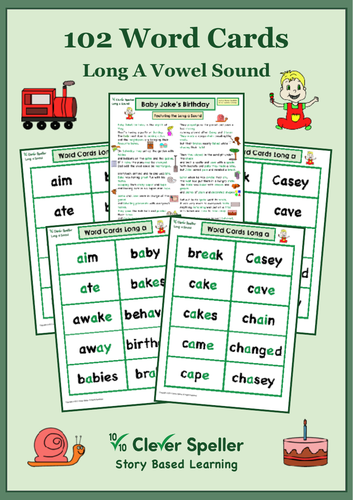 Flash Cards for the Long A Sound in Words | Teaching Resources