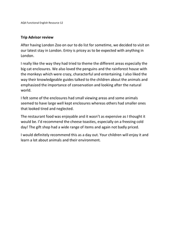 Edexcel Functional Skills in English: Level 1 Unit - LEISURE | Teaching ...