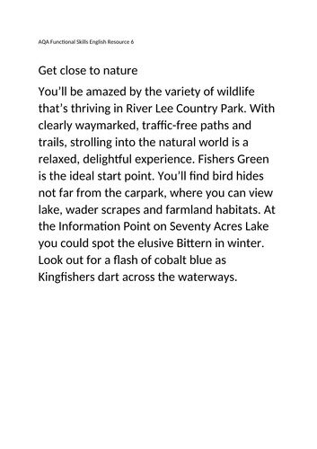 Edexcel Functional Skills in English: Level 1 Unit - LEISURE | Teaching ...