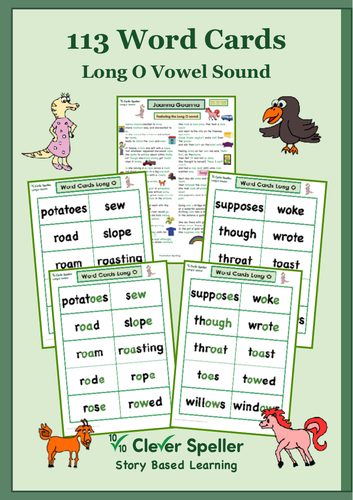 Flash Cards for the Long O Sound in Words | Teaching Resources
