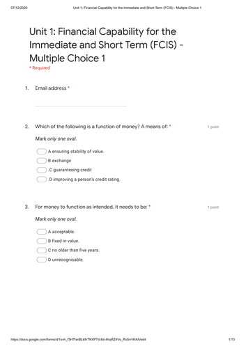 LiBF CEFS Unit 1 Multiple Choice Exam | Teaching Resources LiBF CEFS Unit 1 Multiple Choice Exam | Teaching Resources